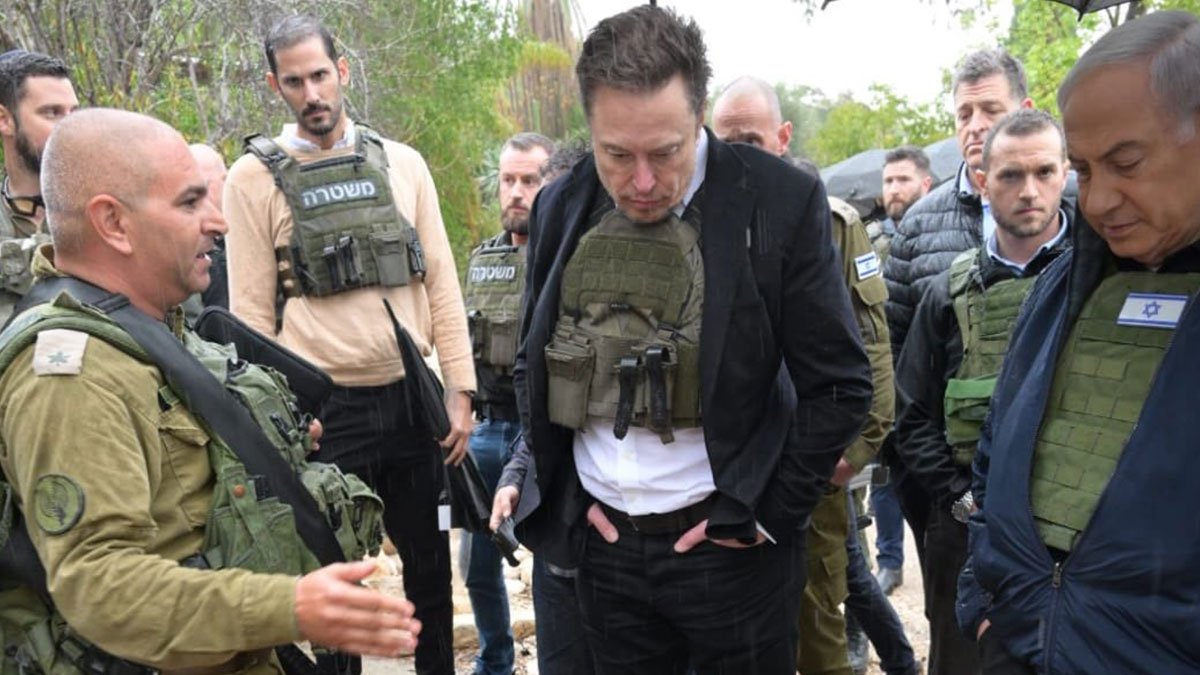 Elon Musk Netanyahu ile Kfar Aza beldesini gezdi Elon Musk Netanyahu ile Kfar Aza beldesini gezdi